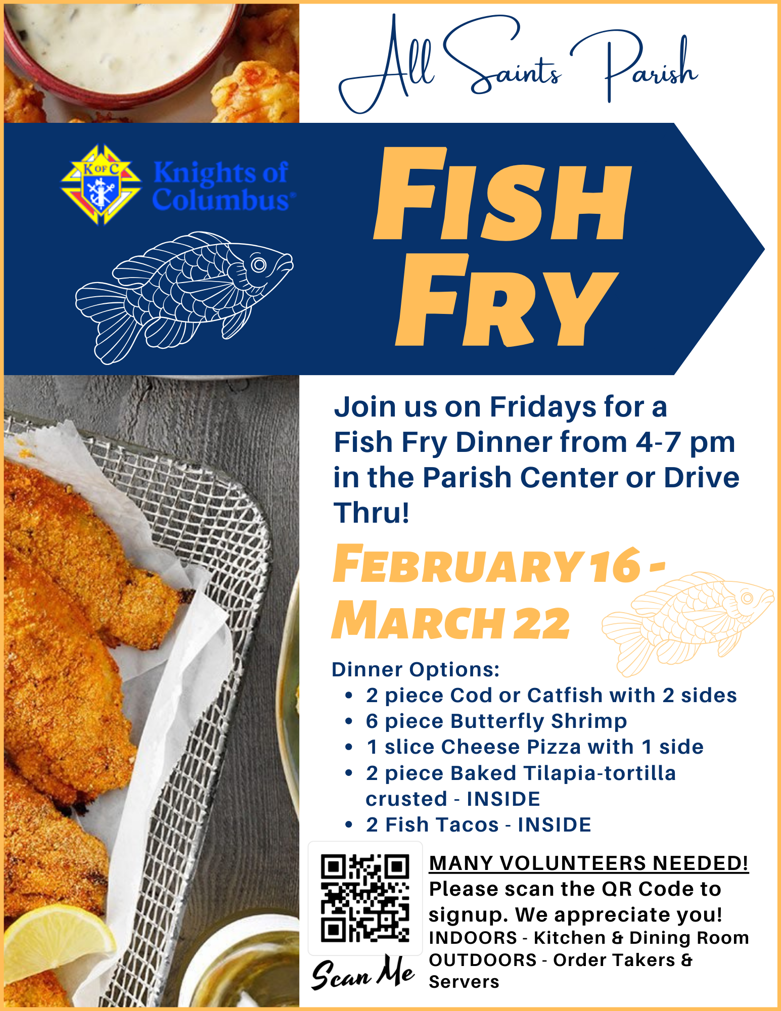 Fish Fry Fridays February 16 - March 22 > All Saints Catholic Parish